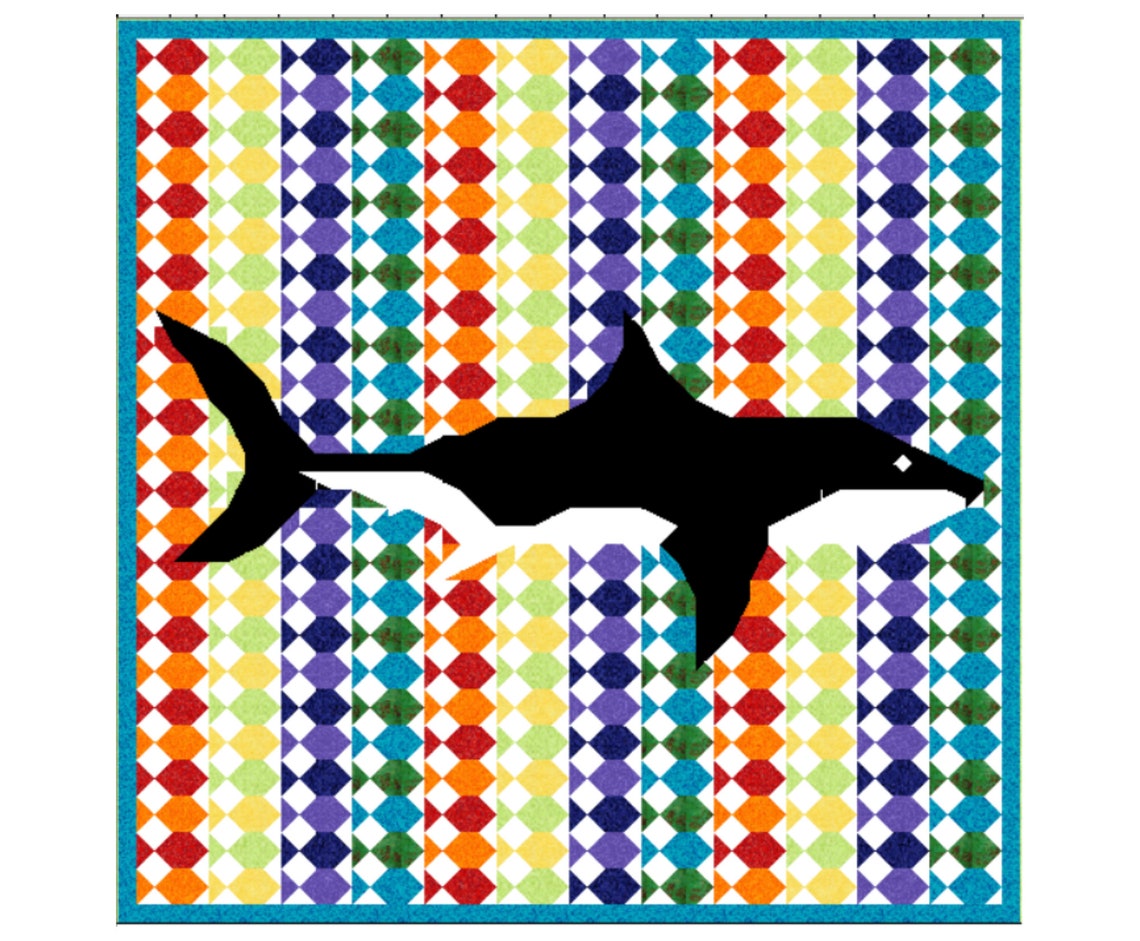 Great White Shark Quilt Block Pattern Downloadable Quilt - Etsy