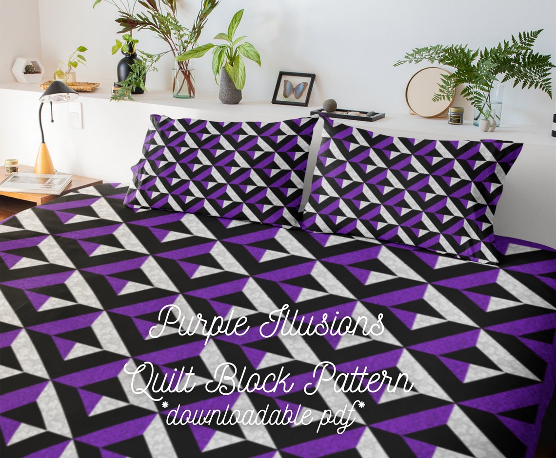 Purple Illusions Quilt Block PDF Pattern Downloadable PDF | Etsy UK