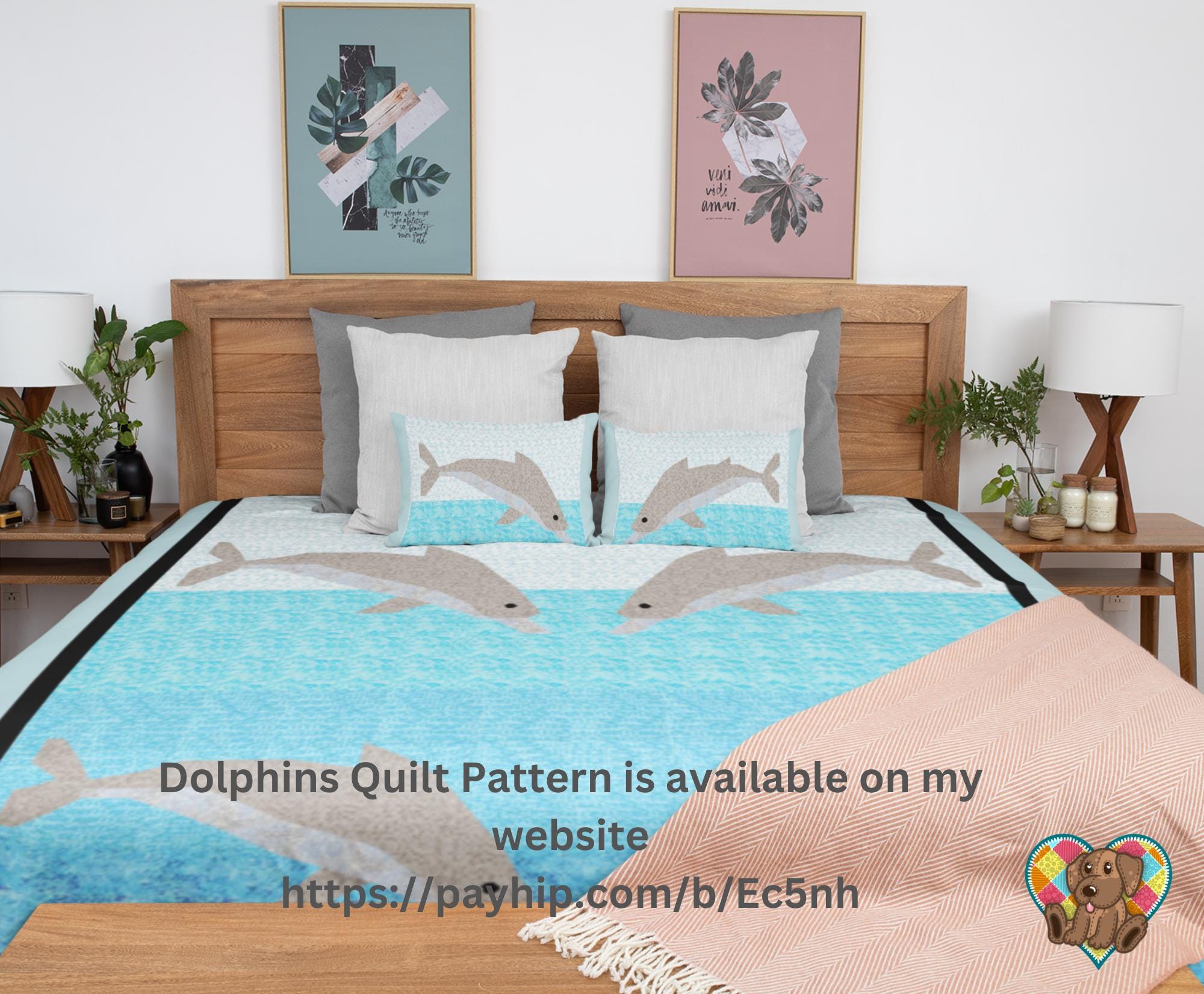 Dolphin Quilt Block Pattern Downloadable PDF Quilt Pattern Dolphin ...