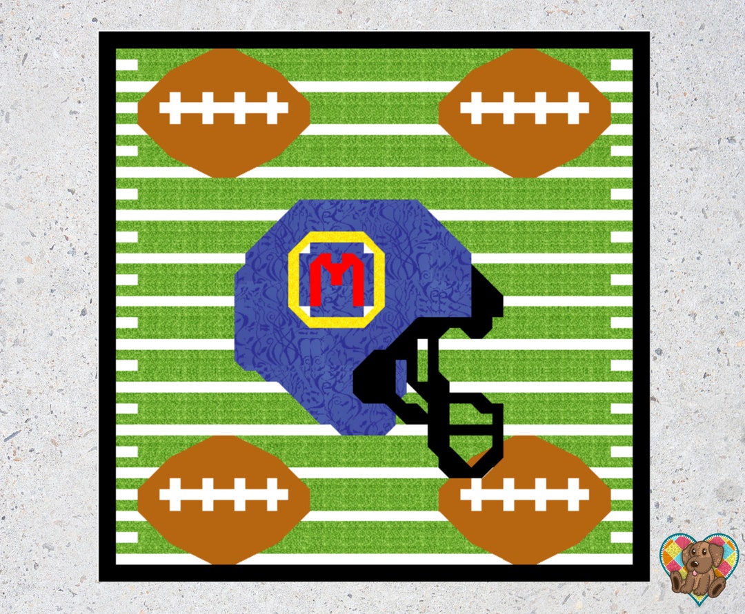 Football Quilt Block Pattern Downloadable PDF Quilt Pattern Football ...