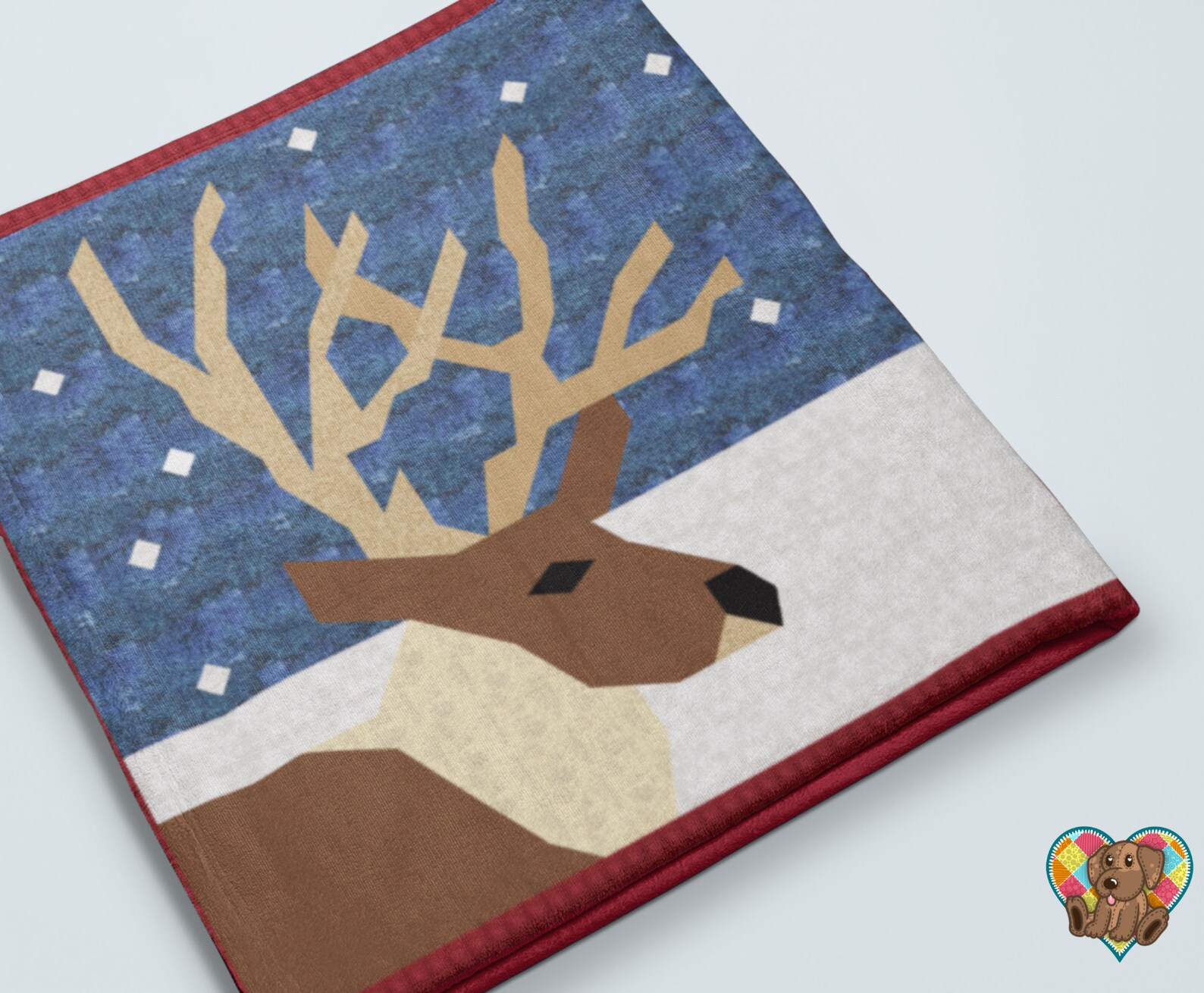 Reindeer Downloadable Quilt Block Pattern PDF Reindeer Quilt - Etsy