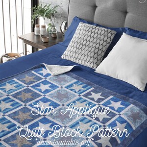 Star Applique Quilt Pattern | Digital PDF Quilt Pattern | Beginner ...