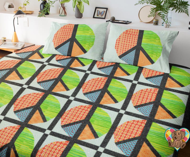 Peace Sign Quilt Block Pdf Pattern | Peace Sign Quilt Pattern Pdf ...