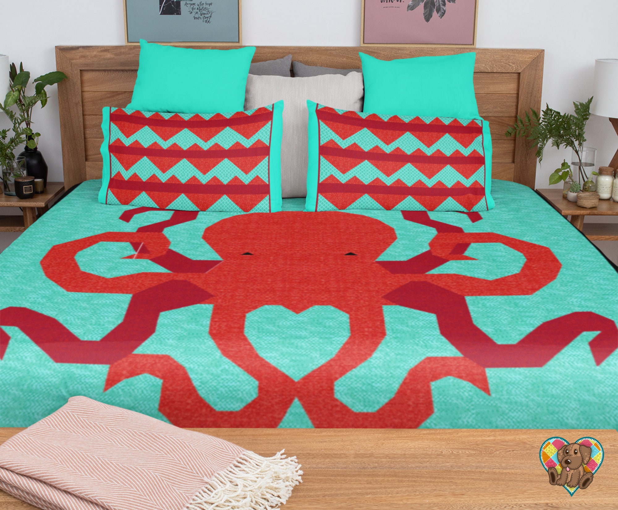 Octopus Quilt Block Pattern Downloadable PDF Quilt Block - Etsy Canada