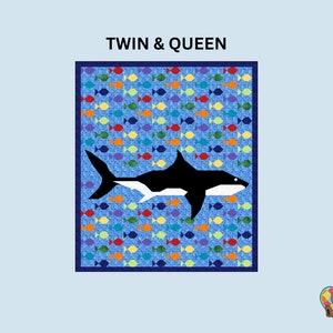 White Shark Quilt Pattern | Lap, Twin, Queen, King Sizes (PDF Pattern ...
