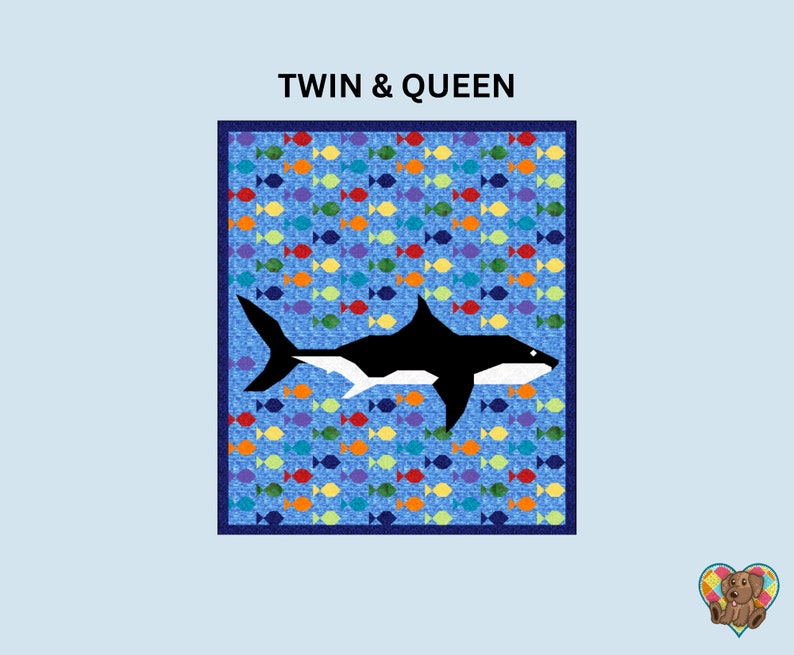Great White Shark Quilt Block Pattern | Downloadable Quilt Pattern ...