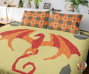 Boris the Dragon Quilt Pattern - Etsy Canada