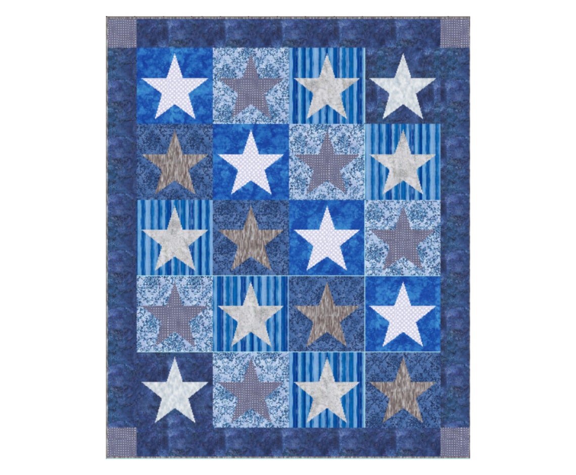 Star Applique Quilt Pattern Digital PDF Quilt Pattern | Etsy