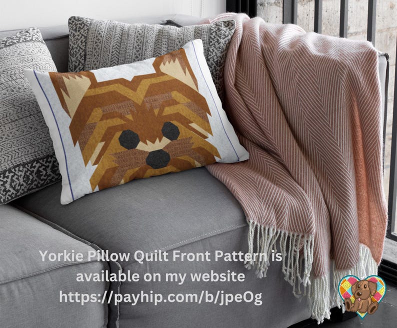 Yorkie Dog Quilt Pattern: Downloadable PDF for Baby, Lap, Twin, Queen ...