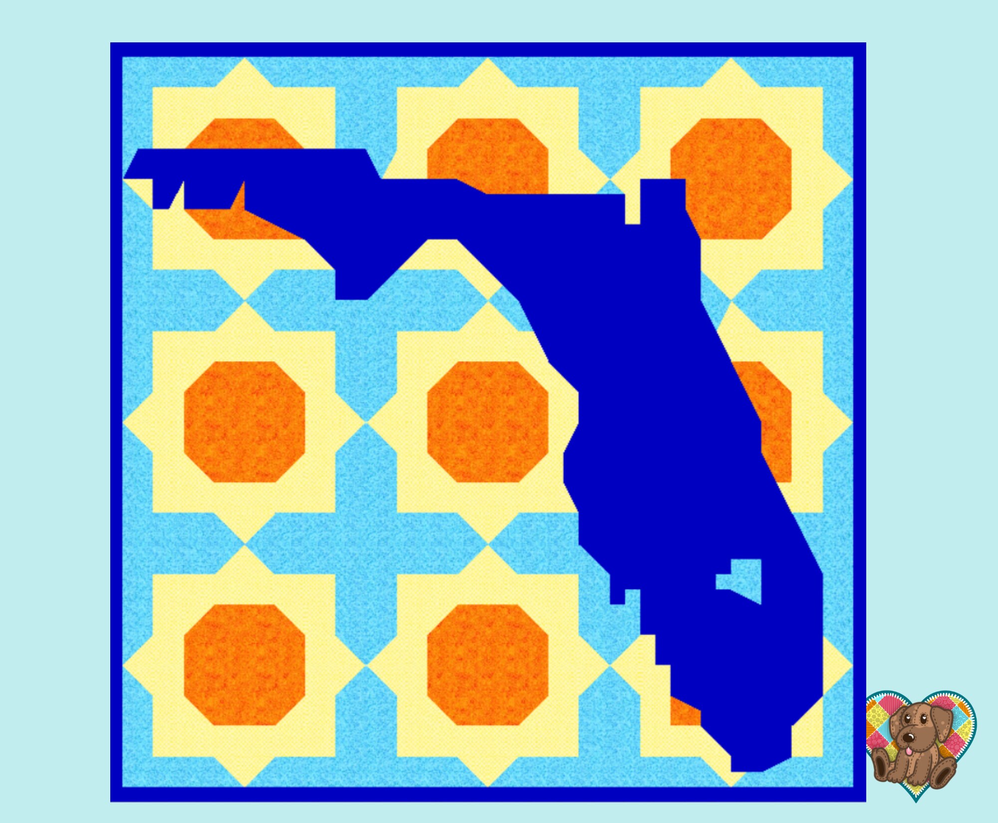 Florida Quilt Block Pdf Pattern State Quilt Block Pdf Pattern Quilt ...