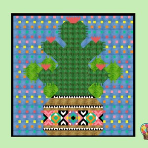 Cactus Quilt Pattern Downloadable PDF Cactus Block Quilt - Etsy
