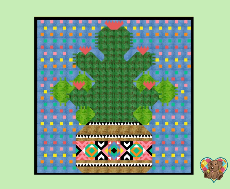 Cactus Quilt Pattern Downloadable PDF Cactus Block Quilt - Etsy