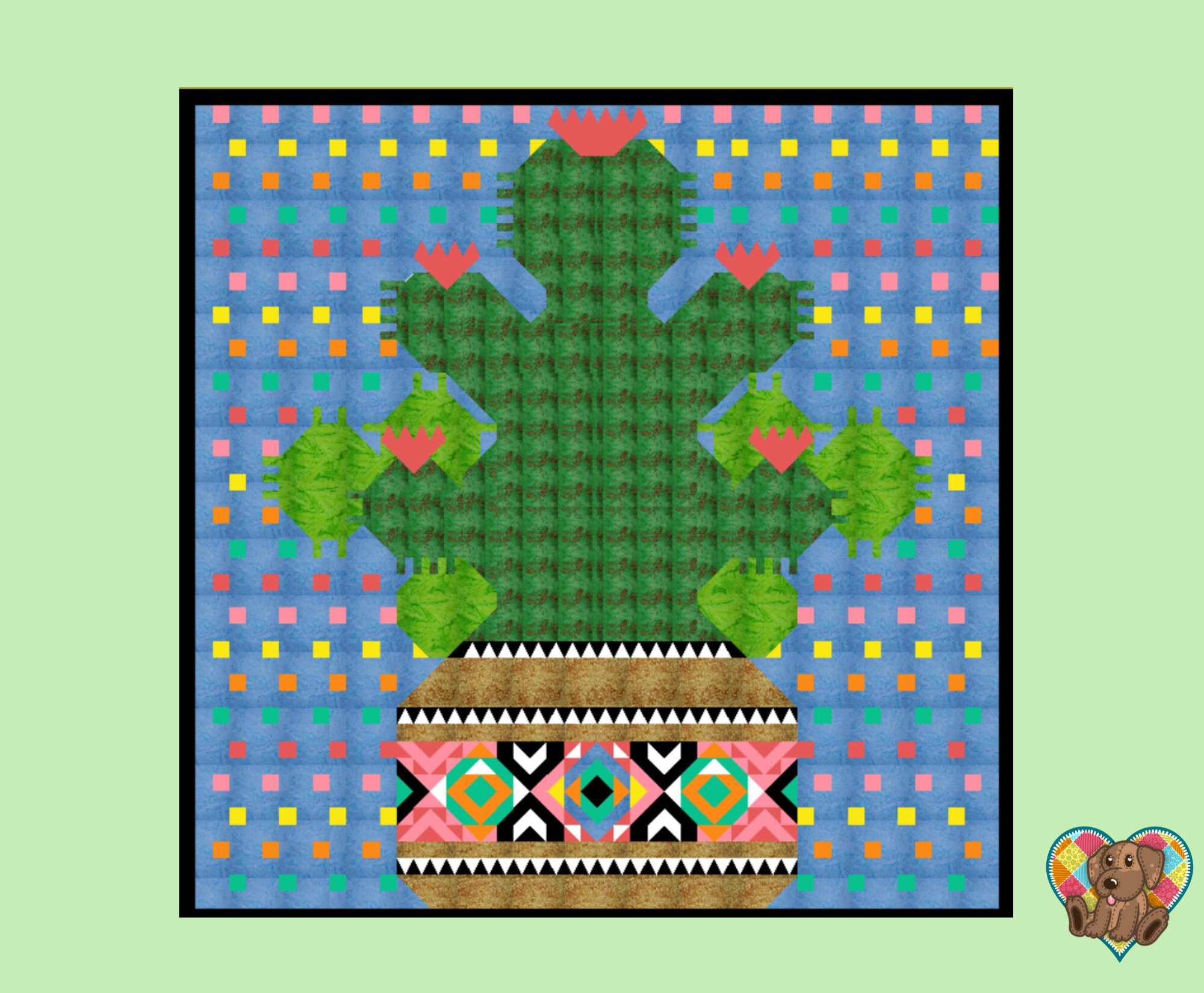 Cactus Quilt Pattern Downloadable PDF Cactus Block Quilt - Etsy