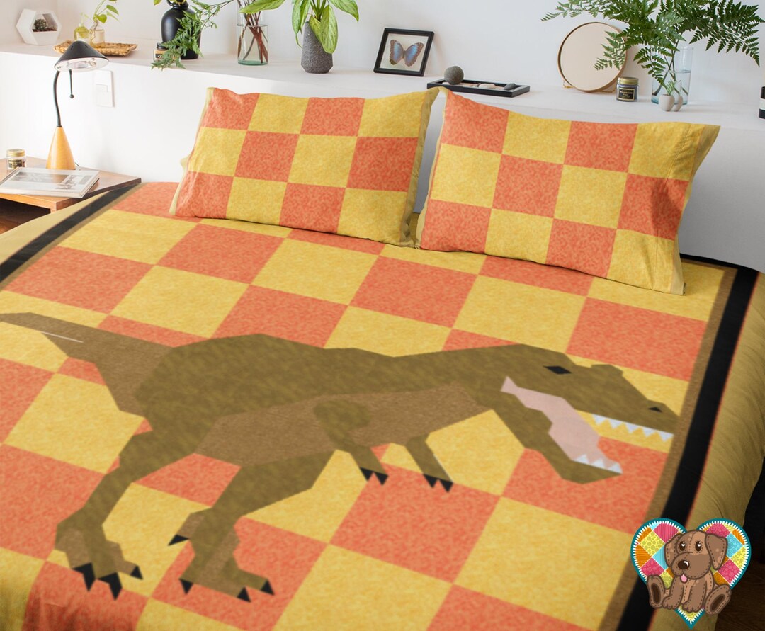 T-rex Dinosaur Quilt Pattern: Children's Quilt Design (PDF Download) - Etsy
