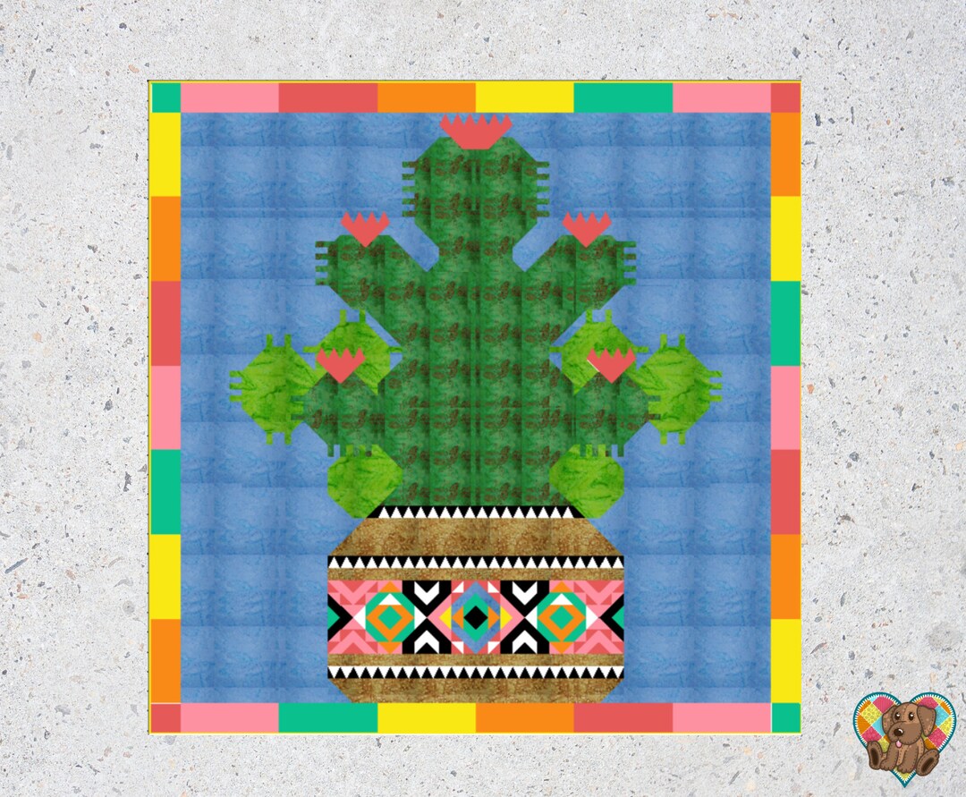 Cactus Quilt Pattern Downloadable PDF Cactus Block Quilt DIY Cute ...
