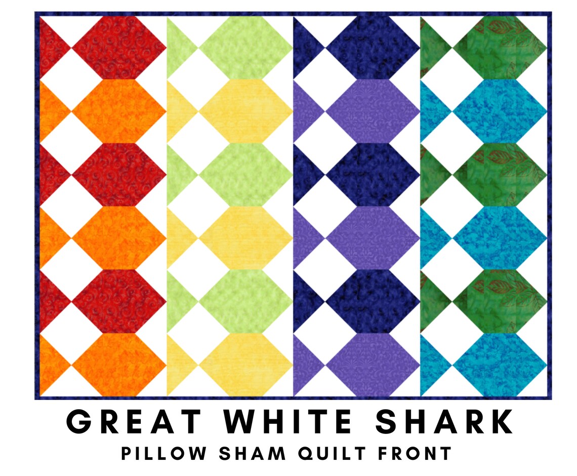 Great White Shark Quilt Block Pattern Downloadable Quilt Pattern Shark ...