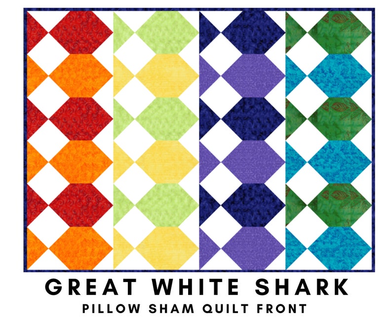Great White Shark Quilt Block Pattern Downloadable Quilt Pattern Shark ...