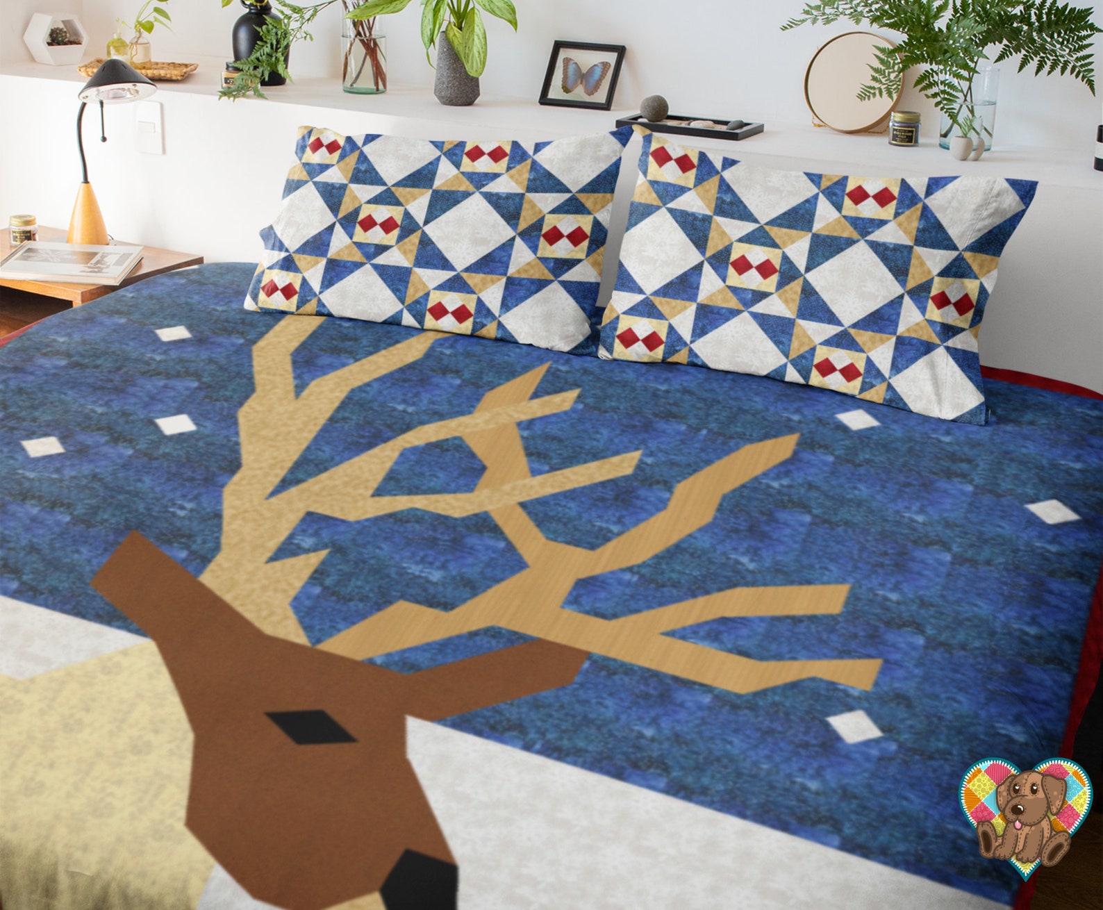 Reindeer Downloadable Quilt Block Pattern PDF Reindeer Quilt - Etsy