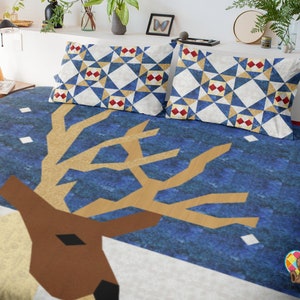 Reindeer Downloadable Quilt Block Pattern PDF Reindeer Quilt - Etsy