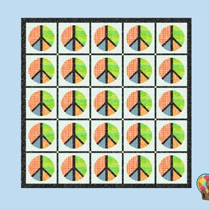 Peace Sign Quilt Block Pdf Pattern Peace Sign Quilt Pattern Pdf Quilt ...