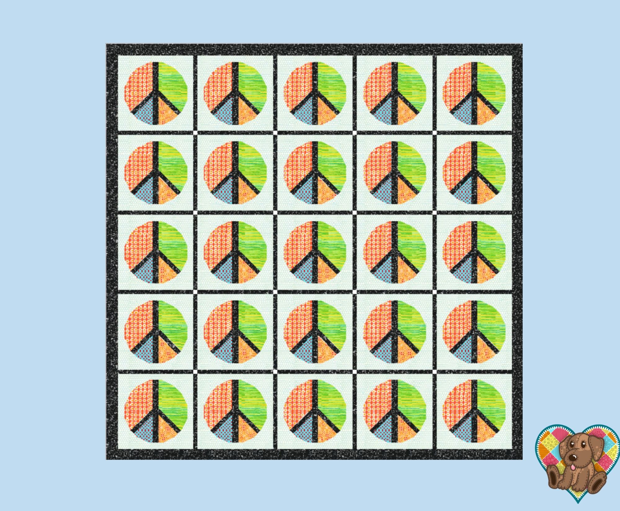 Peace Sign Quilt Block Pdf Pattern Peace Sign Quilt Pattern Pdf Quilt ...