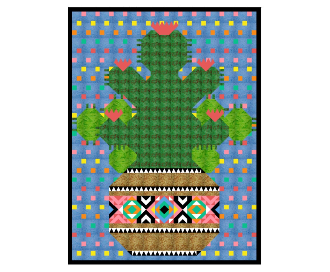 Cactus Quilt Pattern Downloadable PDF Cactus Block Quilt | Etsy