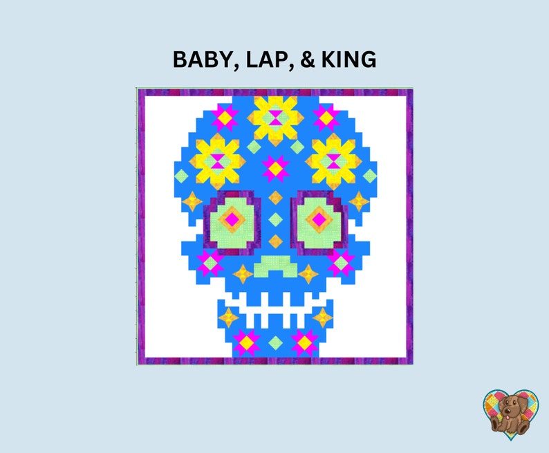 Sugar Skull Quilt Pattern: Halloween Quilt PDF (lap, Twin, Queen, King ...