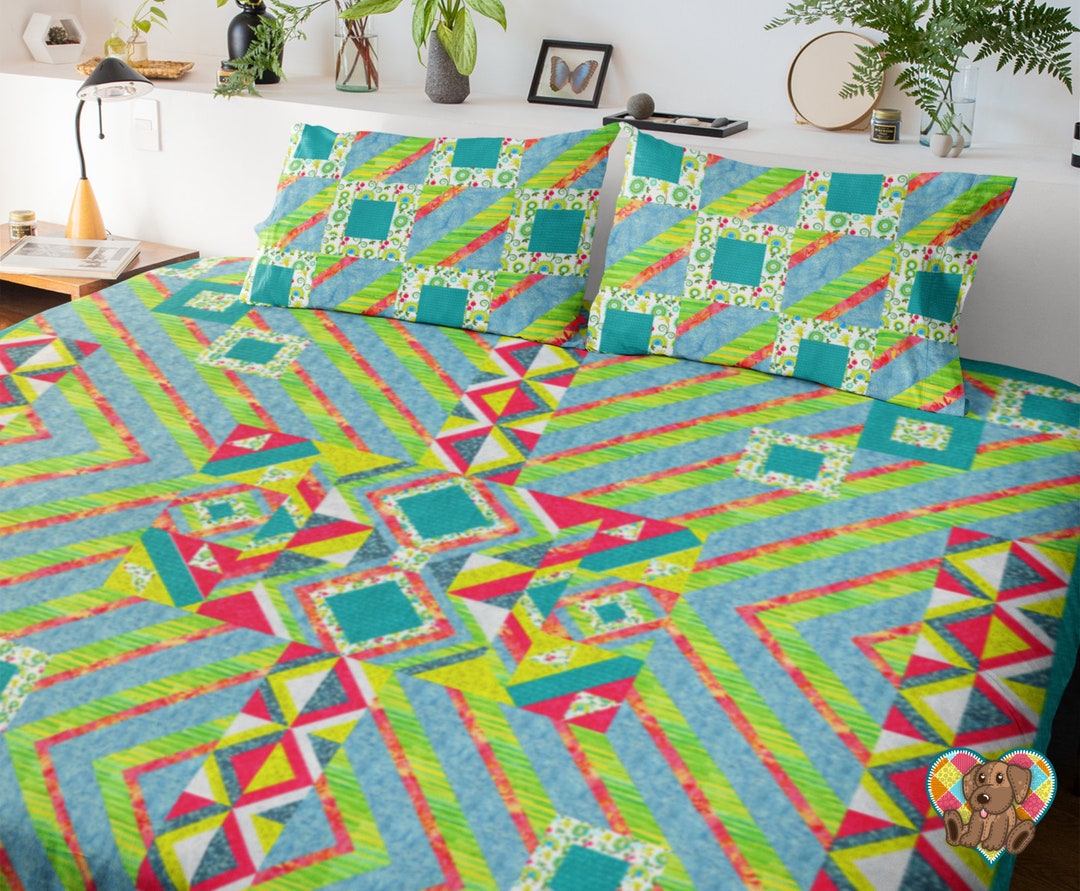 Colorful Collage Quilt Block Pattern Downloadable PDF Quilt - Etsy