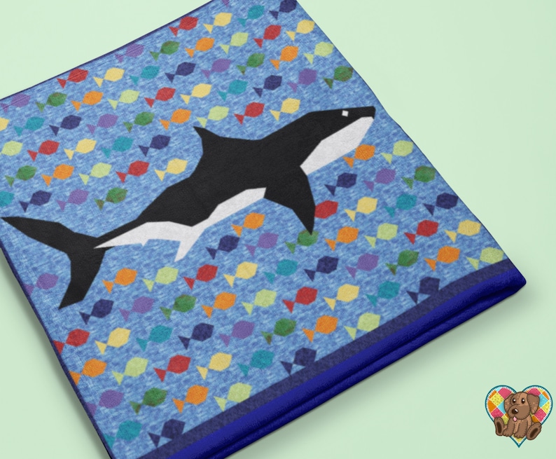 White Shark Quilt Pattern | Lap, Twin, Queen, King Sizes (PDF Pattern ...