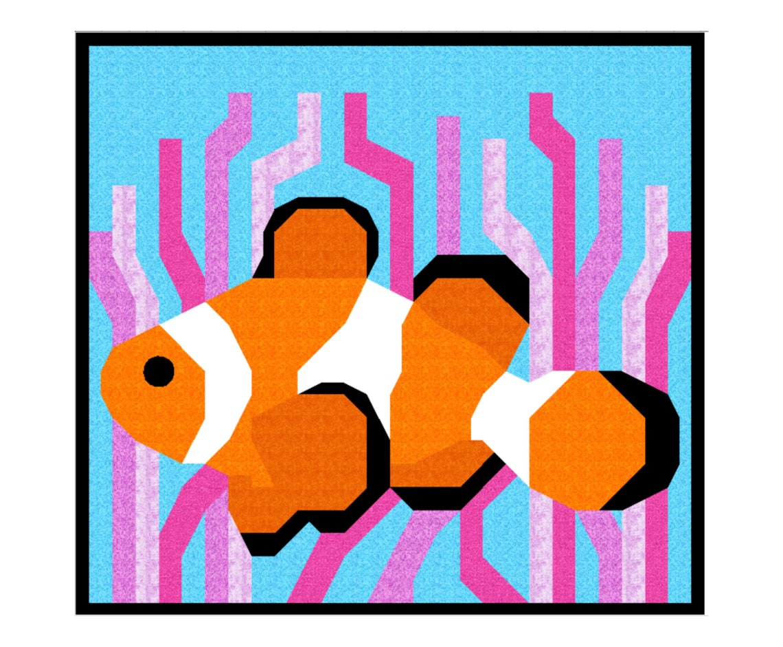 Clownfish Quilt Block Pattern Downloadable PDF Clownfish - Etsy