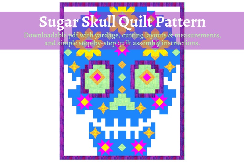 Sugar Skull Quilt Pattern Halloween Quilt Pattern | Etsy