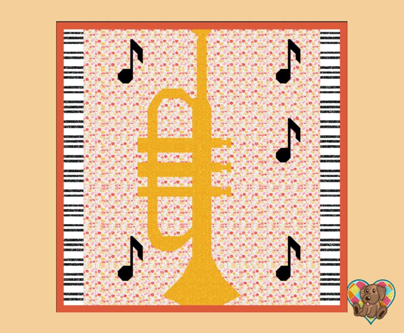 Trumpet Music Downloadable Quilt Block Pattern Pdf Trumpet - Etsy