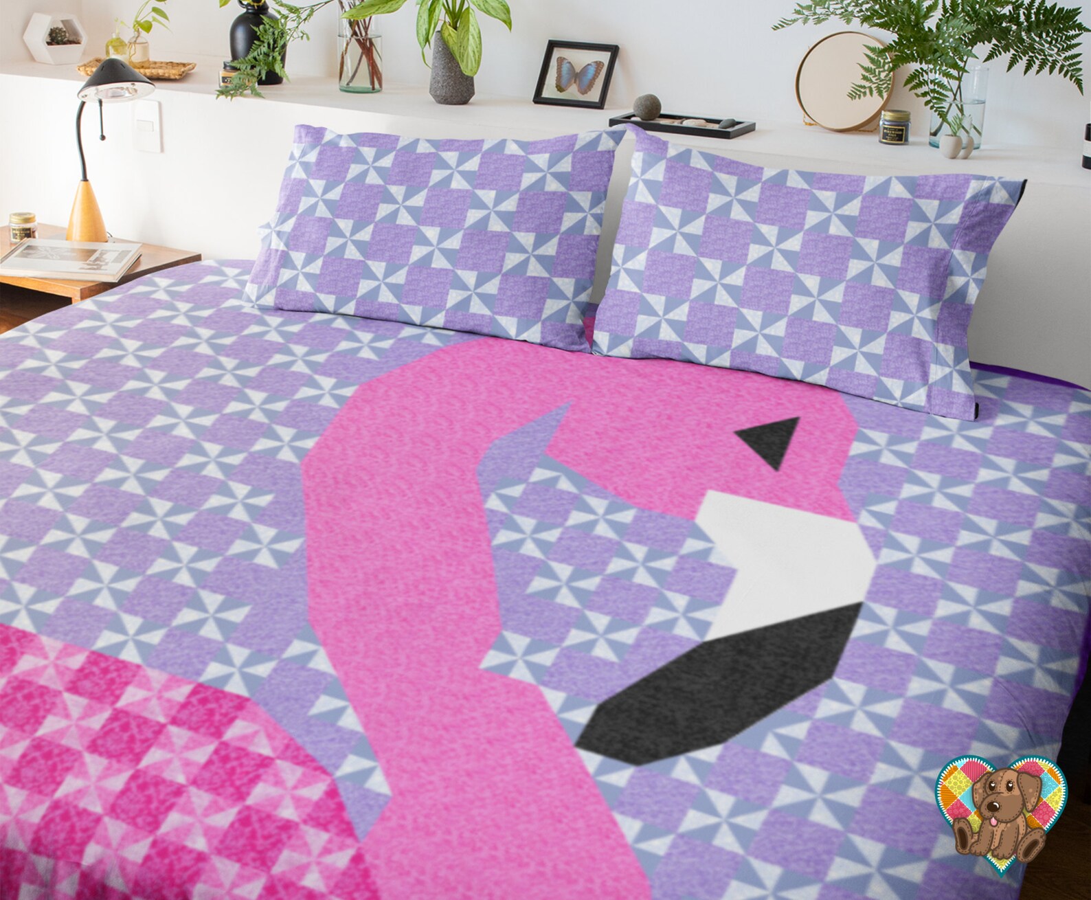 Flamingo Quilt Block Pdf Pattern Flamingo Quilt Pattern - Etsy