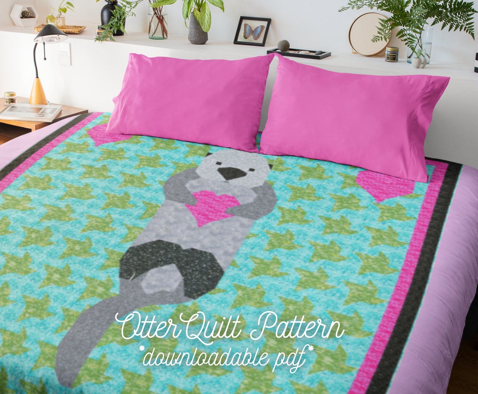 Otter Quilt Block Pattern Downloadable PDF Otter Quilt | Etsy