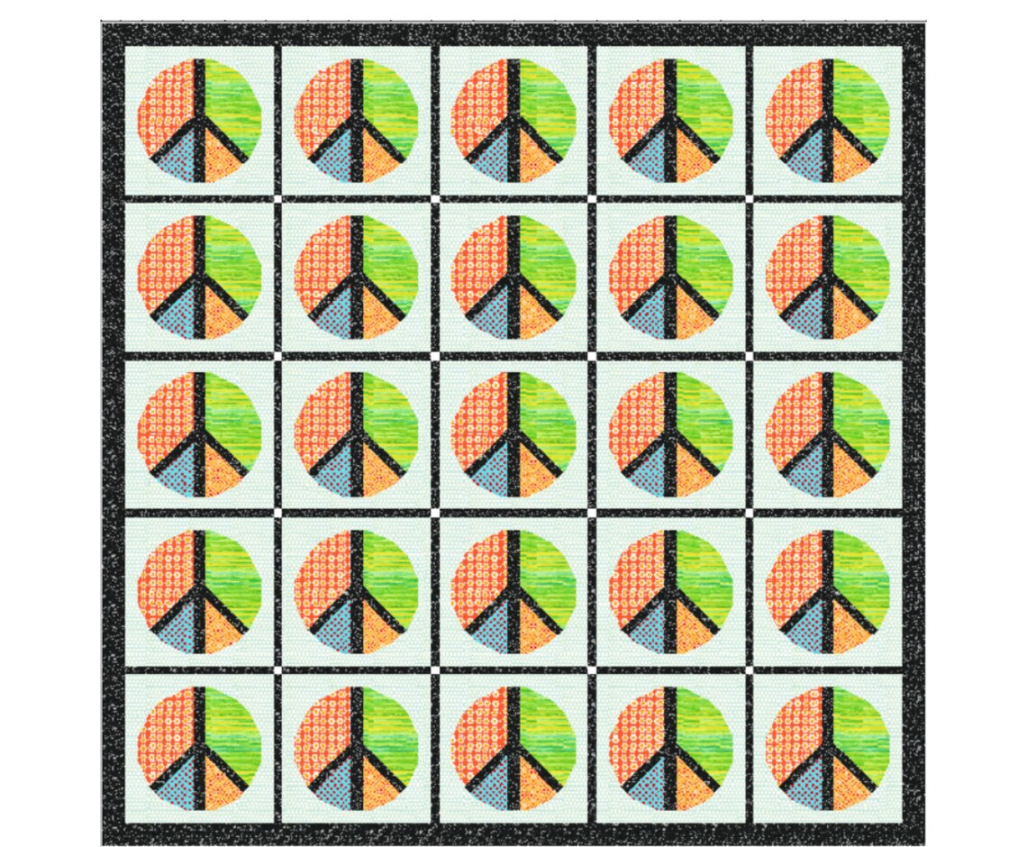Peace Sign Quilt Block Pdf Pattern Peace Sign Quilt Pattern - Etsy
