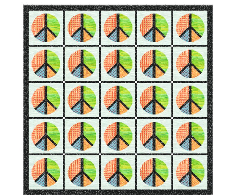Peace Sign Quilt Block Pdf Pattern Peace Sign Quilt Pattern - Etsy