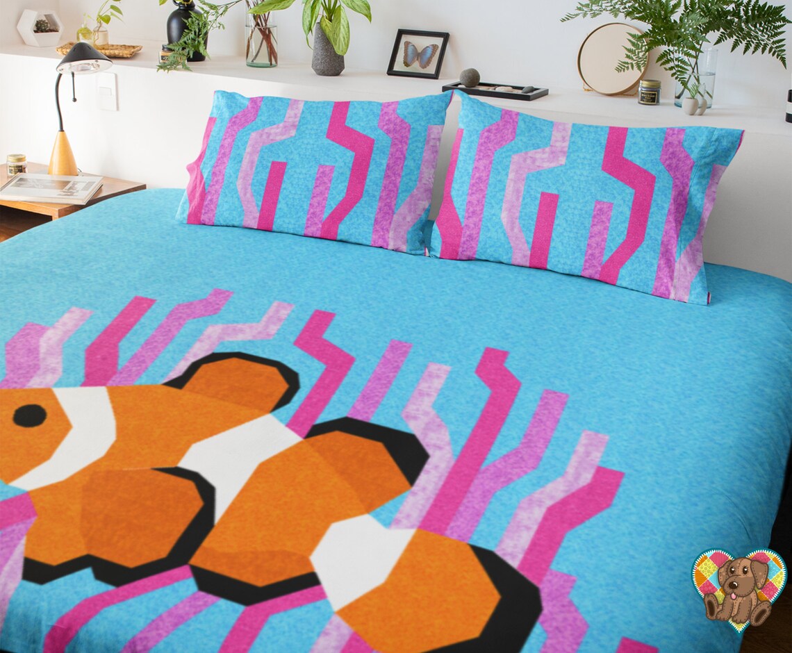 Clownfish Quilt Block Pattern Downloadable PDF Clownfish Quilt Pattern ...