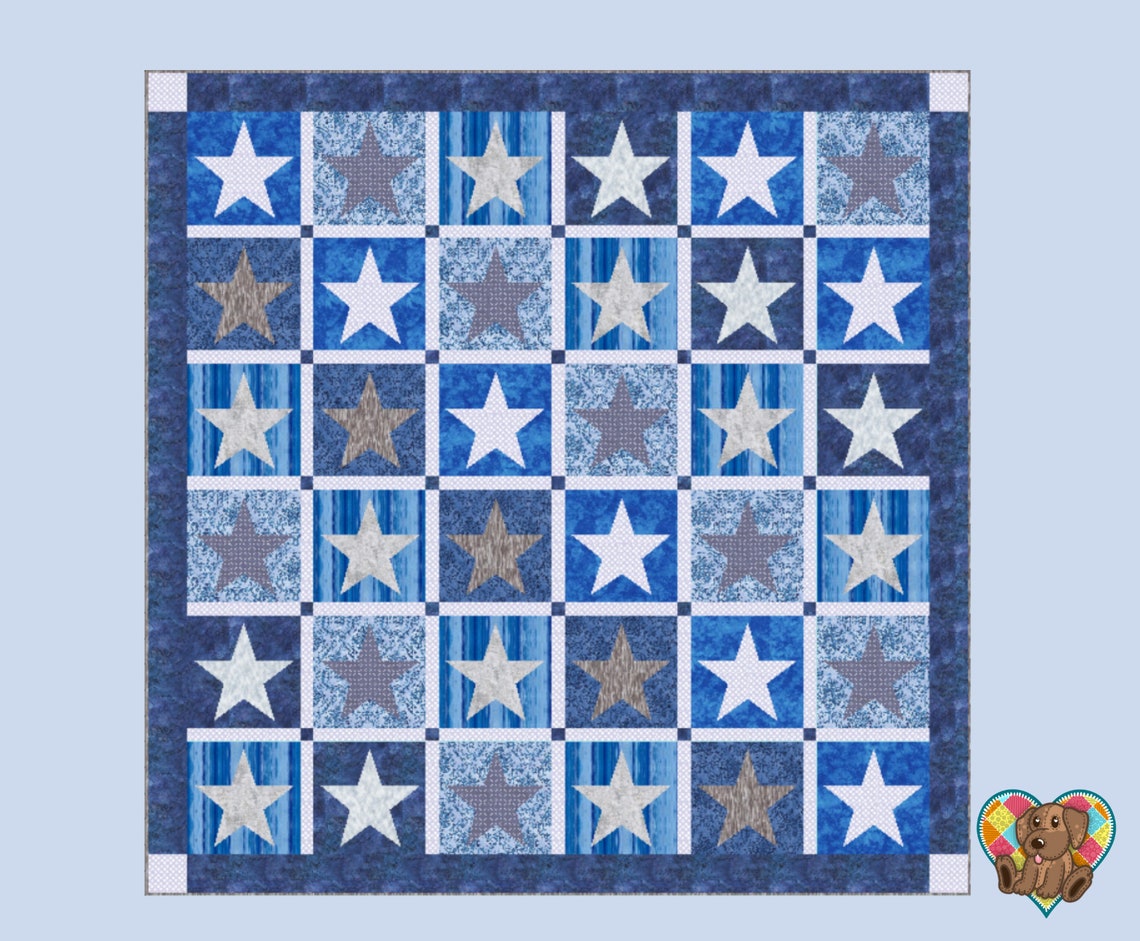 Star Applique Quilt Pattern Digital PDF Quilt Pattern - Etsy