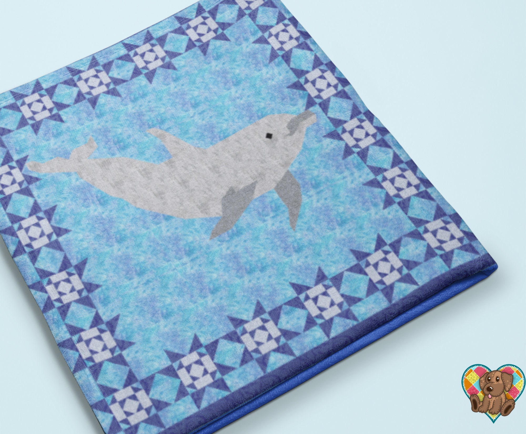 Dolphin Quilt Block Pattern Downloadable PDF Quilt Pattern Dolphin ...