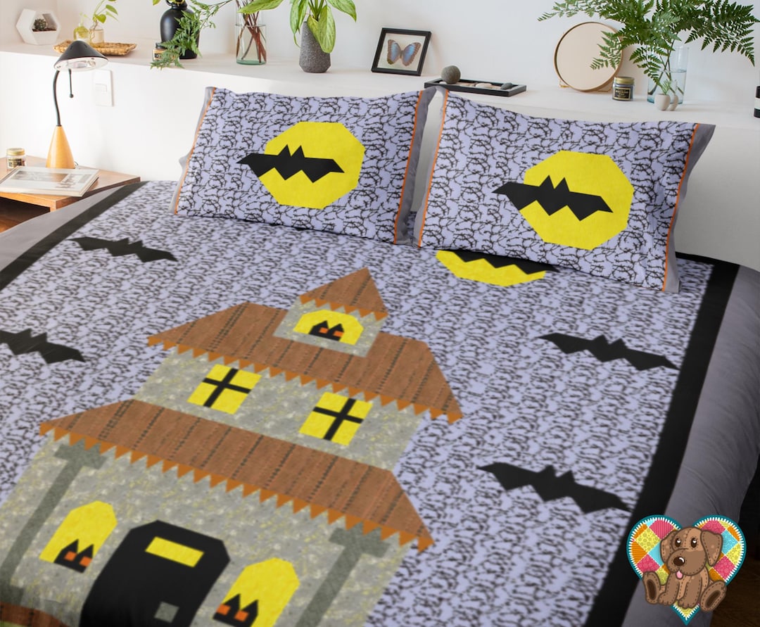 Halloween Haunted House Quilt Pattern | Downloadable PDF Haunted House ...