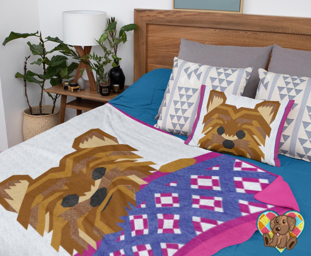 Yorkie Dog Quilt Pattern: Downloadable PDF for Baby, Lap, Twin, Queen ...