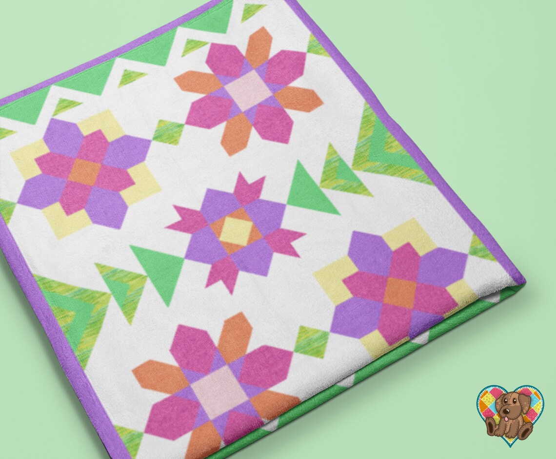 Flower Garden Quilt Block Pattern Downloadable PDF Flower - Etsy