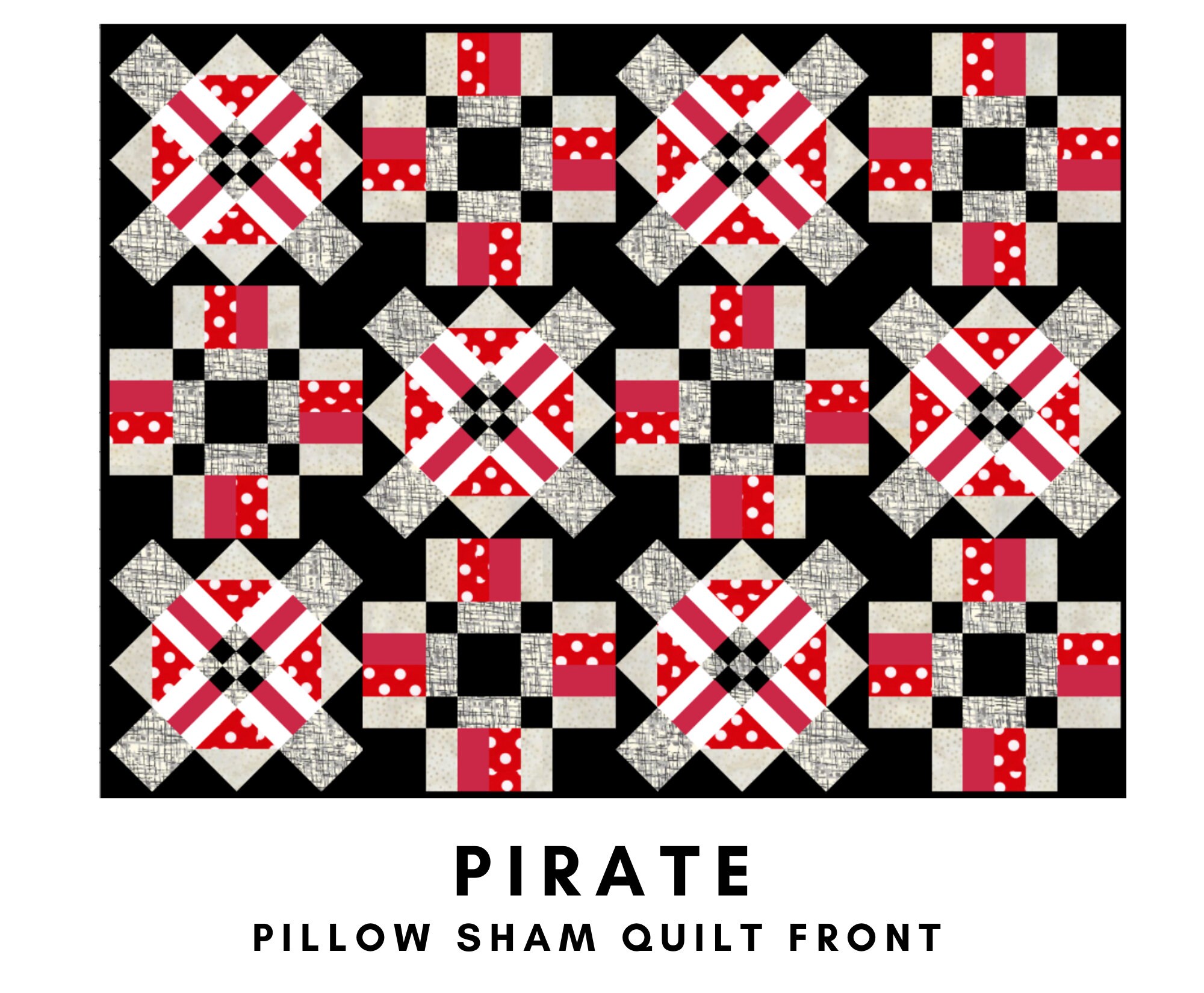 Pirate Skull Quilt Block Pattern Pdf Pirate Skull Downloadable Quilt ...
