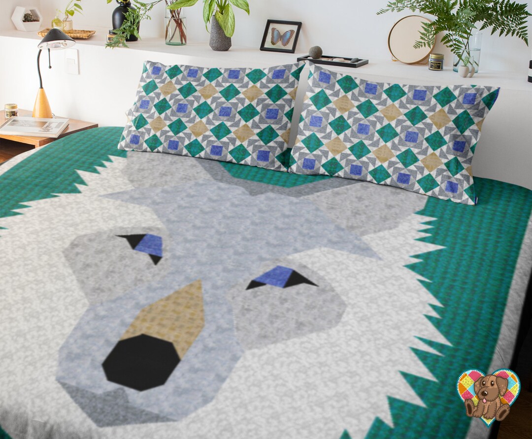 Wolf Quilt Block Pattern Pdf | Downloadable PDF Wolf Quilt Pattern ...