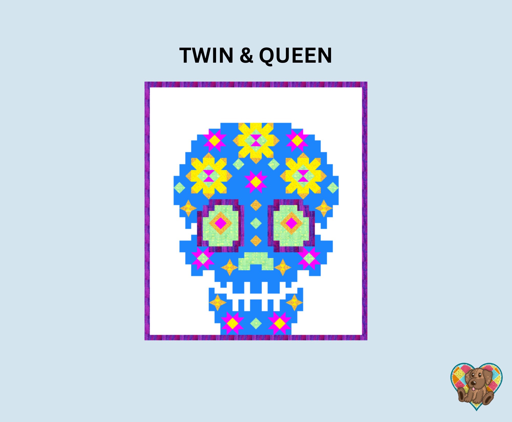 Sugar Skull Quilt Pattern: Halloween Quilt PDF (lap, Twin, Queen, King ...