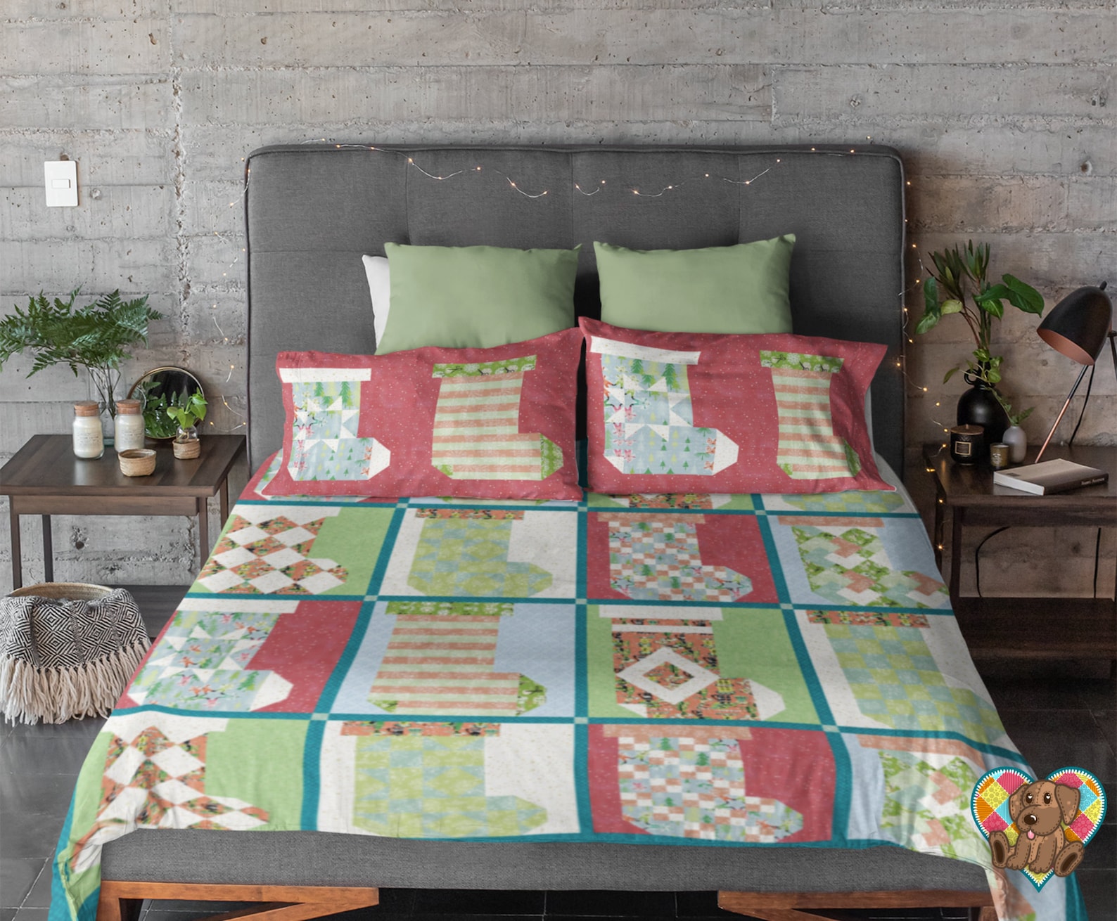 Christmas Stockings Quilt Block Pattern Downloadable Christmas Quilt ...