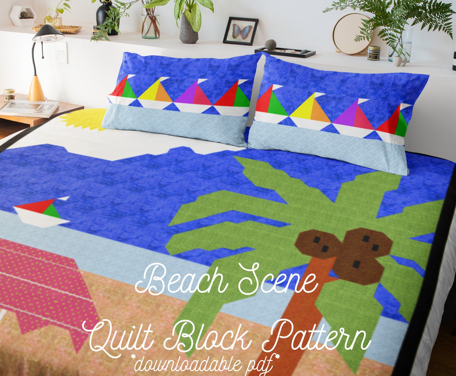 Beach Quilt Block Pattern Pdf Downloadable PDF Quilt Pattern | Etsy