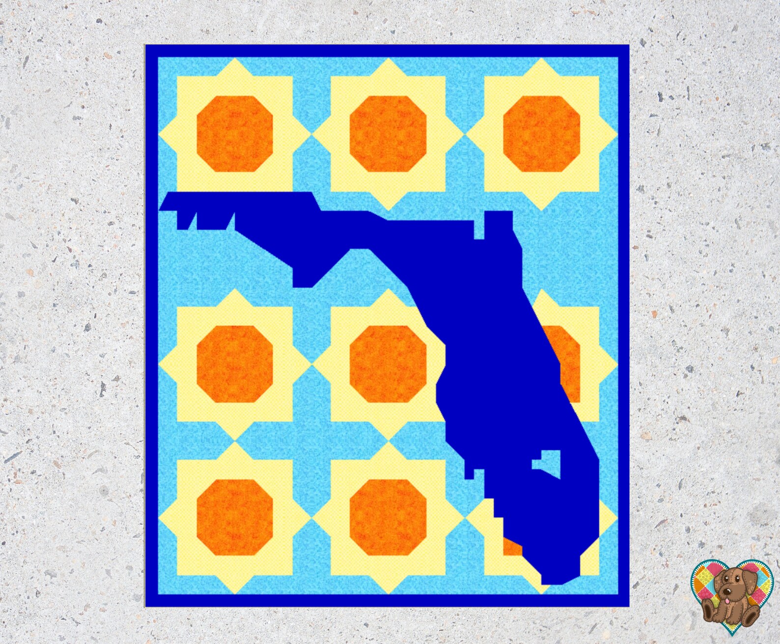 Florida Quilt Block Pdf Pattern State Quilt Block Pdf Pattern Quilt ...