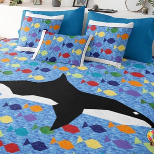 White Shark Quilt Pattern | Lap, Twin, Queen, King Sizes (PDF Pattern ...