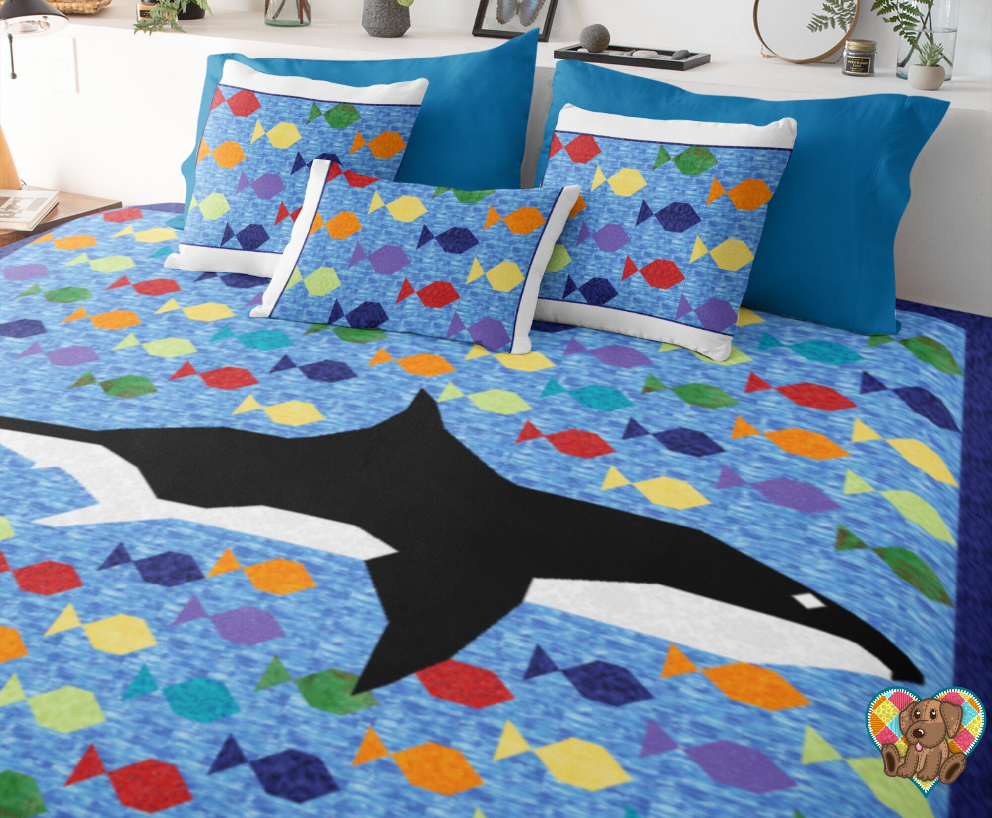 White Shark Quilt Pattern | Lap, Twin, Queen, King Sizes (PDF Pattern ...